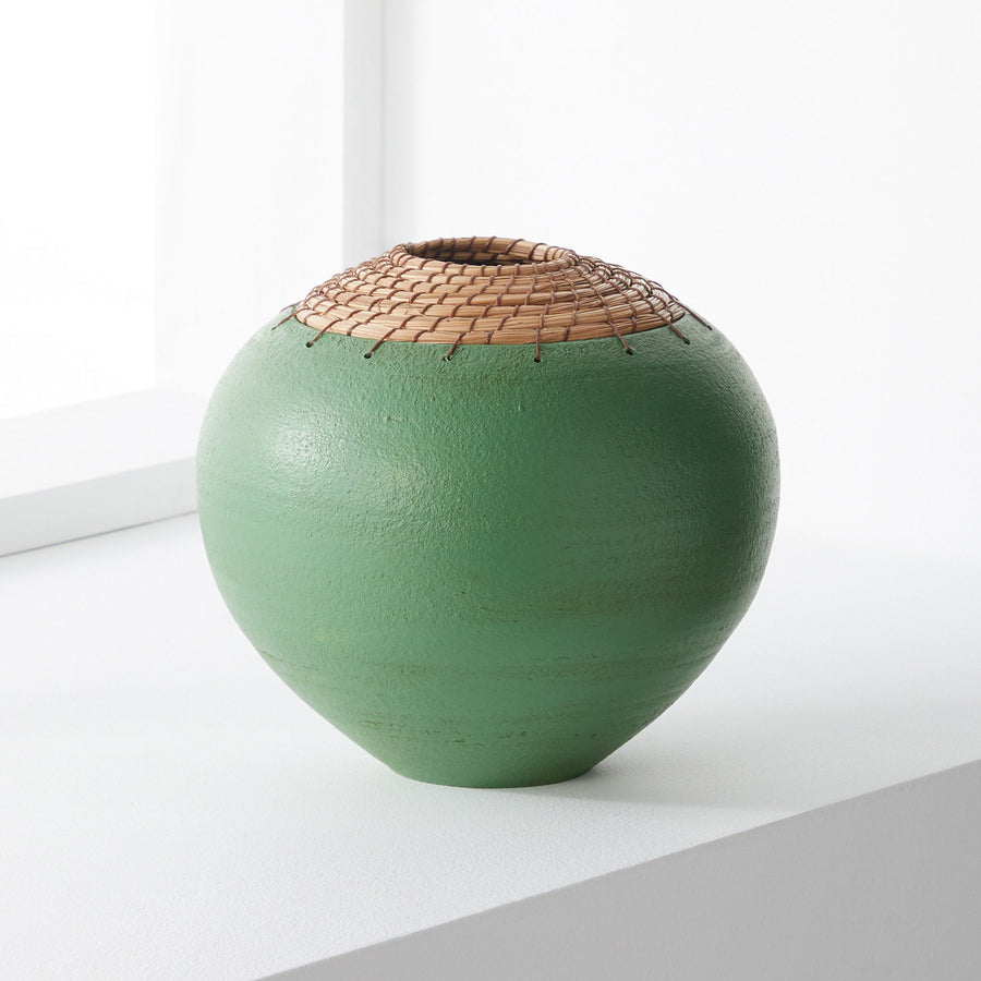 Tuscan Green Sphere Vessel · Artful Home