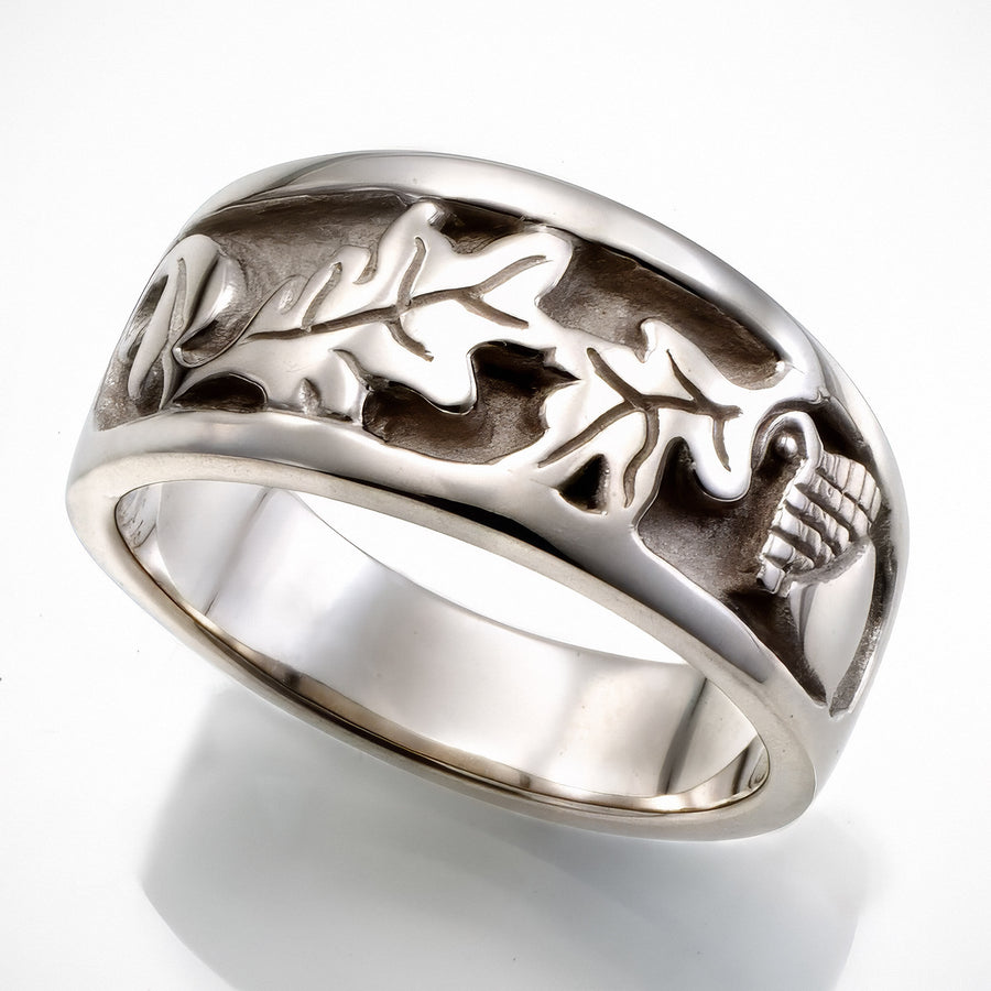 Tapered Acorn & Oakleaf Ring · Artful Home