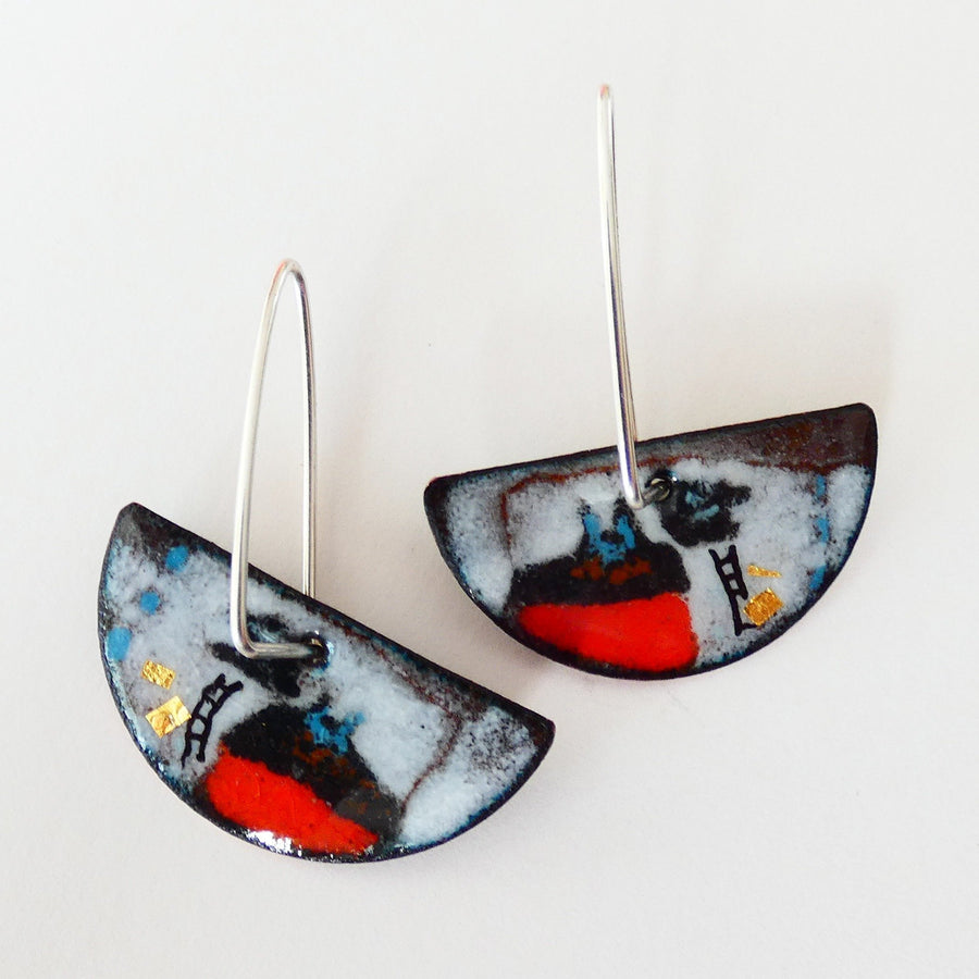 Red House in the Red Hour Earrings · Artful Home