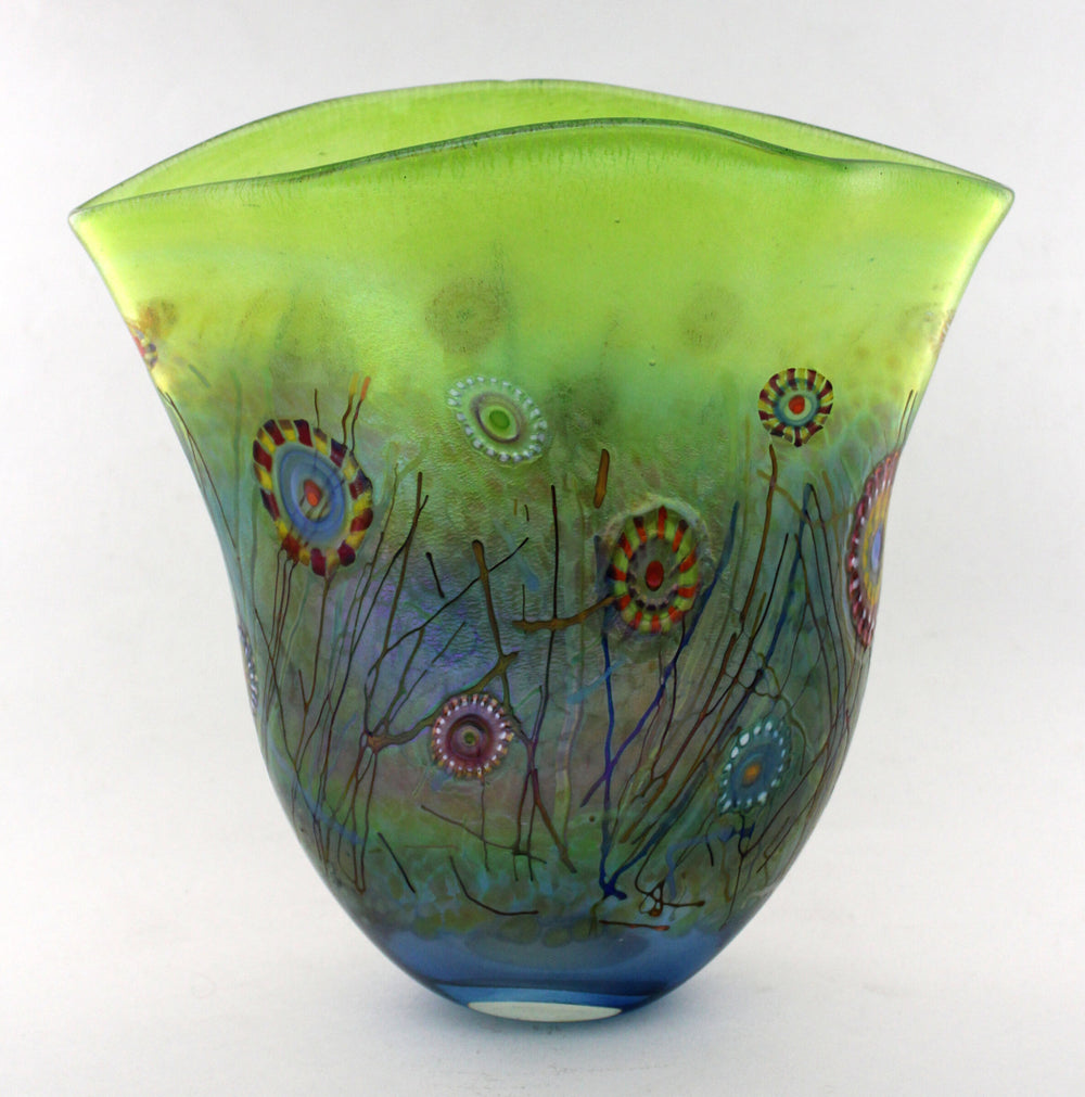 Lime and Aqua Calypso Fan Vase · Artful Home