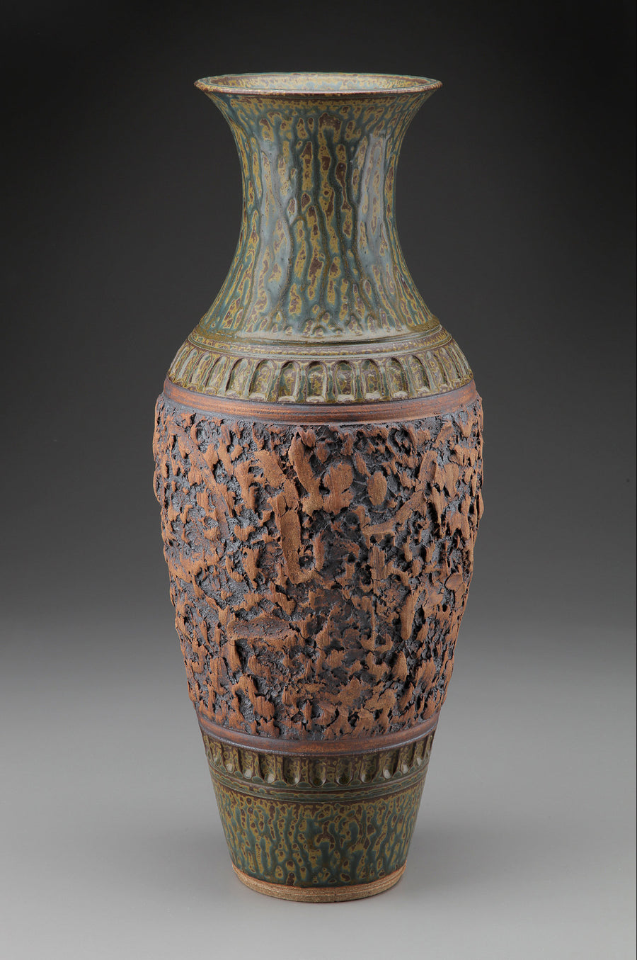 Classic Vast Blue Green Textured Vase · Artful Home