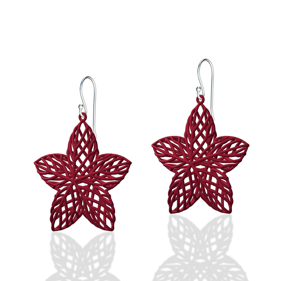 Red Star Earrings - Red · Artful Home