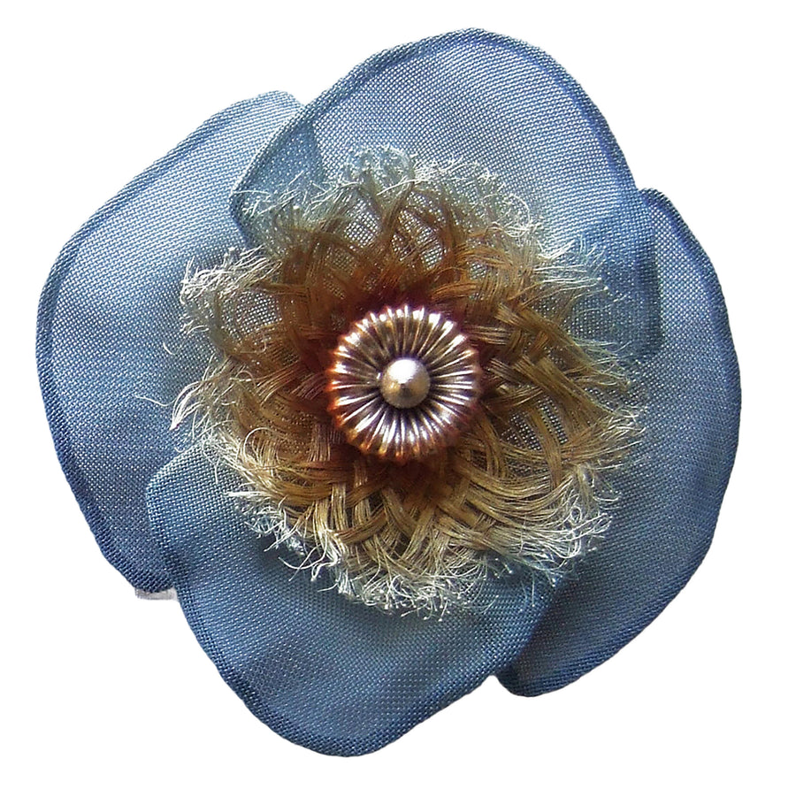 Poppy Pin with Fuzzy Center - Silver with Marina, Maize & Grape ...