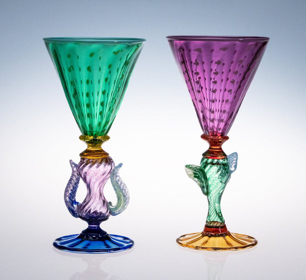 Tutti Frutti Cone Goblets in Moss & Amethyst · Artful Home