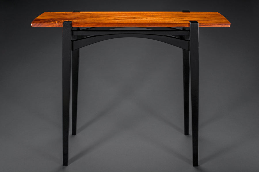 Hawaiian Koa Bridge Console Table with Black Legs · Artful Home