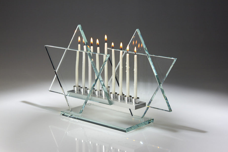 Crystal Clear Menorah Bet · Artful Home