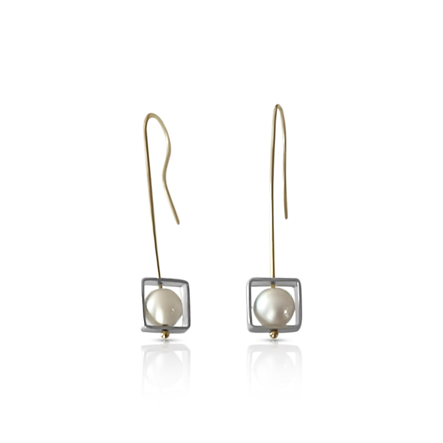 Pearl Frame Dangle Earrings · Artful Home