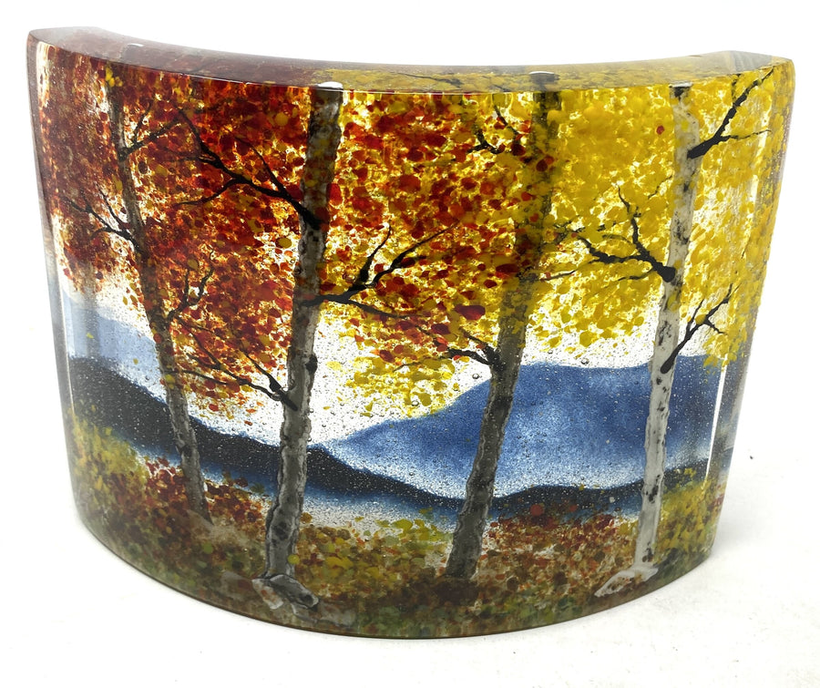 Gold & Crimson Fall Mountain Overlook · Artful Home