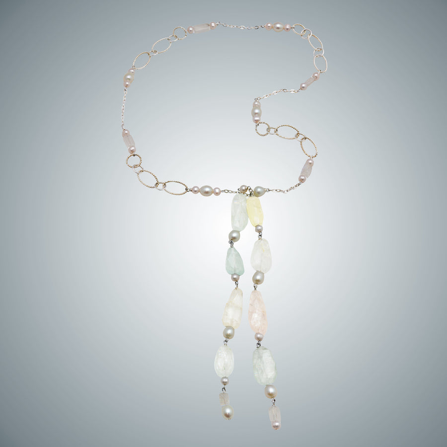 Pastel Quartz and Sterling Silver Necklace · Artful Home